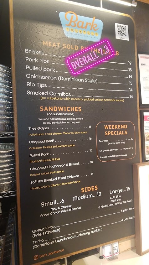 Bark Barbecue Restaurant Menu | Authentic Texas-Style BBQ in Brooklyn, NY