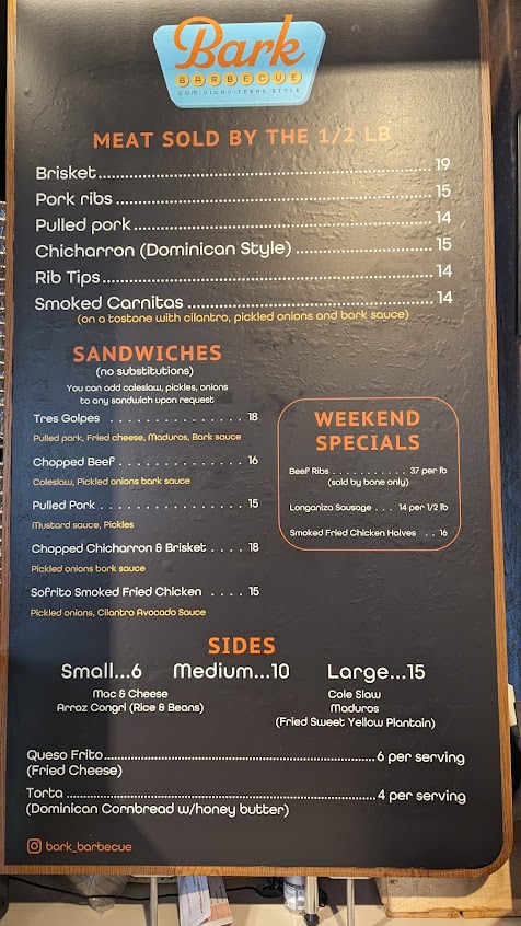 Bark Barbecue Restaurant Menu | Authentic Texas-Style BBQ in Brooklyn, NY